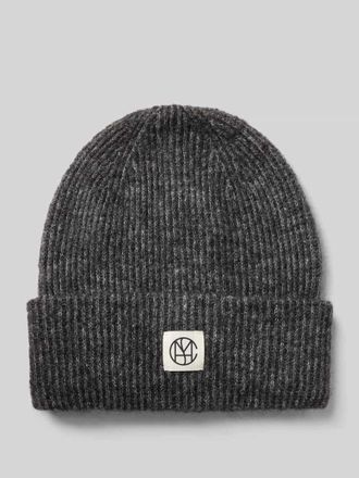 Moss Copenhagen Beanie mit Alpaka-Anteil und Label-Patch