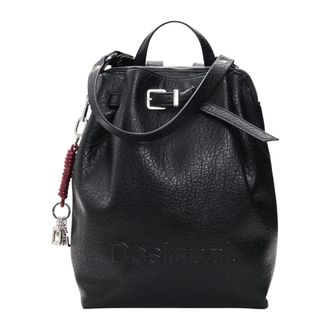 Desigual Sac &agrave; dos Half Logo Luena - Femme - Sacs - Noir - Taille: ONE Size
