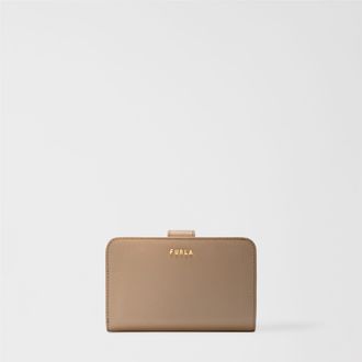 Furla Classic Kompaktes Portemonnaie M Taupe Braun Andromeda Kalbsleder Damen