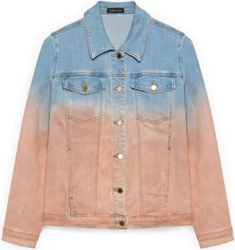 Fiorella Rubino Femme, Vestes, Bleu, Taille: 58 FR Veste en jean d&eacute;grad&eacute;