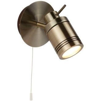 Searchlight 5W Samson 1-flamme IP44 Support mural pour projecteur de salle de bain, laiton antique 3000K