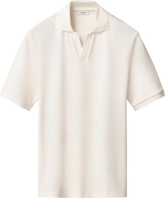 Eton Strick-Poloshirt mit Variokragen und Waffelstruktur in