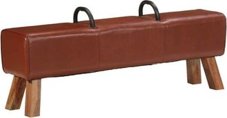 vidaXL vidaXL Vintage Turnbock-Bank mit Griffen Echtes Ziegenleder