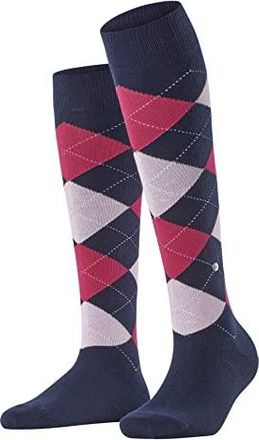 Burlington Queen W Kh coton fantaisie 1 paire, Chaussettes longues Femme, Bleu Marine 6123, 36-41