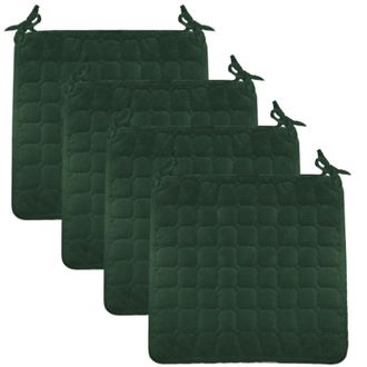 Insun Sitzkissen Cord mit Halteb&auml;ndern, Stuhlkissen Quadratisch Waschbar f&uuml;r Schlafzimmer Wohnzimmer Gr&uuml;n 45 x 45 cm, 4er Set