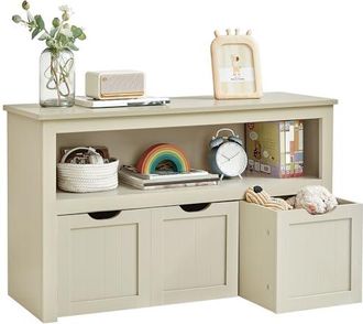 Vasagle Meuble de Rangement pour Jouets, &Eacute;tag&egrave;re pour Enfants, Armoire, Commode, avec 3 Rangements &agrave; roulettes, pour Salon, Chambre, Salle de Jeu, 30 x 102 x 