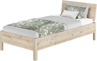 Erst-Holz Metallfreies Einzelbett Zirbe massiv unbehandelt 90x200 mit w&auml;hlbaren Zubeh&ouml;r V-60.95-09ohne Zubeh&ouml;r