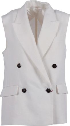 Max Mara Femme, Vestes, Beige, Taille: 34 FR Giacca smanicata AIA
