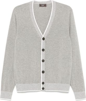 PESERICO Cardigan mit Kontrastdetails - Grau