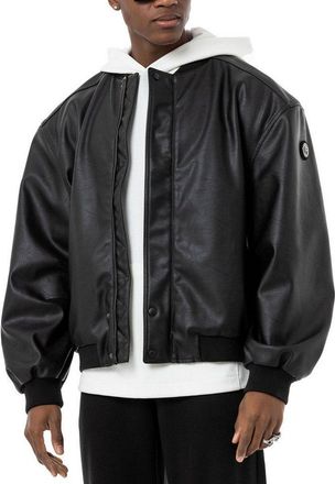 Red Bridge Lederimitatjacke Red Bridge Herren Kunst-Leder Bomberjacke weit geschnitten