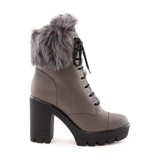 Giuseppe Zanotti Combat Boot mit Futter aus Kunstfell - - Shoes - Damen - Grau - 40 EU
