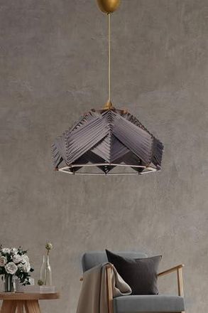 Opviq Elegant Grey Chandelier, 20 cm Height x 35 cm Width, Plastic Body, E27 Socket (Max 40W), 60 cm Adjustable Cable | Perfect for Modern Home D&eacute;cor