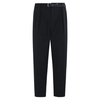 White Sand Homme, Pantalons, Noir, Taille: L Pantalon Pinces Inversa Flanelle Viscose