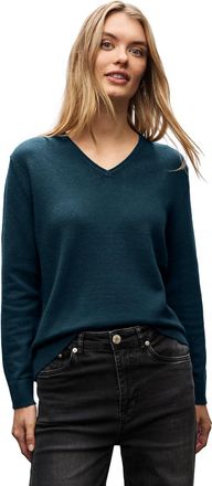 Street One Damen 3015725 Kuscheliger V-Neck Pullover, Tide Blue, 36