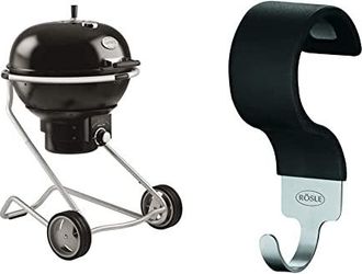 Rösle Holzkohle-Kugelgrill No.1 AIR F60 Hochwertiger Kohlegrill mit Air Control System & Hakenset Hochwertige Haken für RÖSLE Kugelgrill No.1 F50/F60/F50 AI