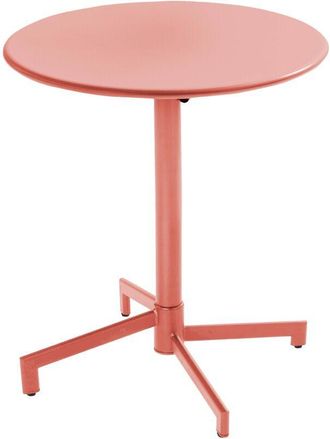 Oviala Table de jardin ronde bistrot avec plateau rabattable 70 cm ivoire - Palavas