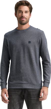 Tom Tailor Herren 1048586 Langarmshirt mit Logo-Badge, 19932-Navy Grindle Structure, L