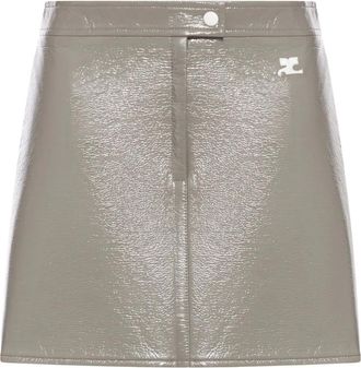 Courrèges minijupe à logo - Gris