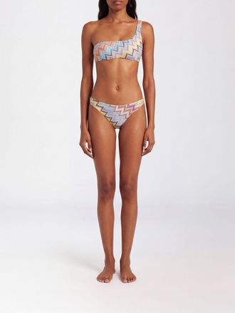 Missoni Lurex-Bikini von mit One-Shoulder-Top und mehrfarbigem Zickzackmuster