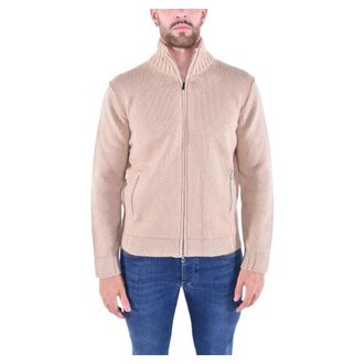 KANGRA Cardigan mit Rei&szlig;verschluss aus Wollmischung - - Knitwear - Herren - Beige - M