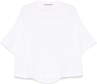 Plan C Plan C, Femme, Tops, Blanc, Taille: 38 FR T-shirt Blanc Oversize avec Impression au Dos