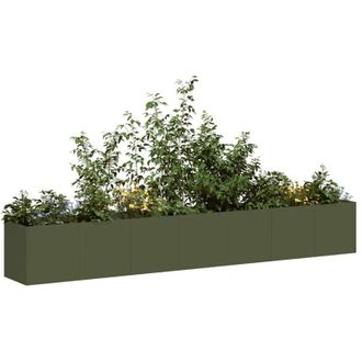 vidaXL Vidaxl - Jardini&egrave;re vert olive 280x40x40 cm acier lamin&eacute; &agrave; froid