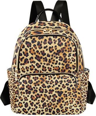 Mnsruu Mini sac à dos pour femme, imprimé léopard, marron, petit sac à dos tendance pour femme, sac à dos décontracté, multicolore 4, S