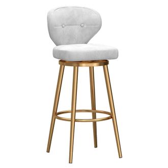 Generic Barhocker in Tresenh&ouml;he, 360&deg; drehbarer Tresenhocker, K&uuml;chenstuhl f&uuml;r Zuhause, Barhocker, geschwungene R&uuml;ckenlehne und runde Fu&szlig;st&uuml;tze