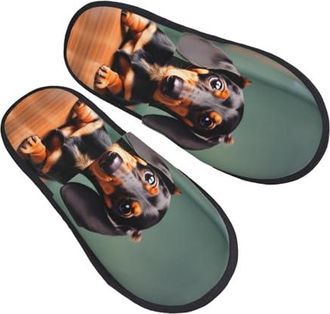 Generic Unisex Hiver Pantoufles Adorable imprim&eacute; de teckel Duggee Accueil Slippers Chaud Chaussons Femme pour Int&eacute;rieur Femme Homme L