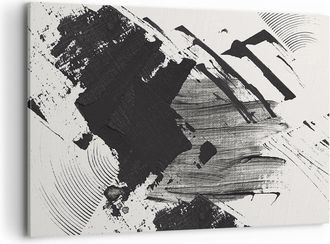 Arttor Bilder auf Leinwand 100x70cm Leinwandbild Stück Modern Schwarz Und Weiß Groß Wanddeko Bild Schlafzimmer Küche Deko Wandbilder Dekoration Wohnzimmer Wa