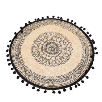 Cabilock WEKADRIN Kreatives Platzset aus Jute 40cm Hitzebest&auml;ndige Tischunterlage mit Fransen Dekoratives Geschirrtischset f&uuml;r Haushalt und Esstischschutz