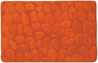 MSV Badteppich Badvorleger Duschvorleger Kieselstein Badematte waschbar, schnelltrocknend, rutschfest 50x80 cm - Orange