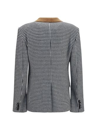 Tom Ford Womens Jacket Houndstooth Cashmere Black-White (capra Hircus) Black/white