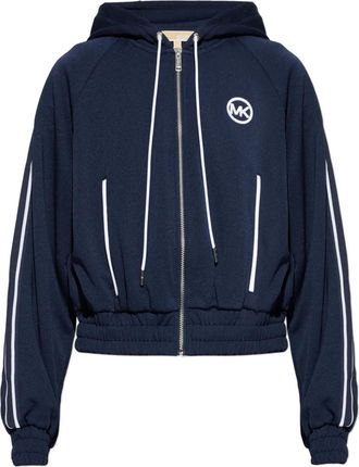 Michael Michael Kors logo-embroidered zip-up hoodie - Blau