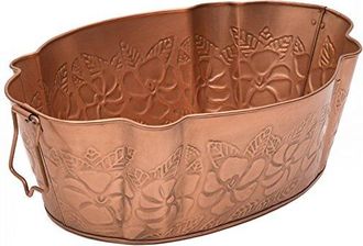 Achla Designs Ovale, geprägte, verkupferte, verzinkte Wanne