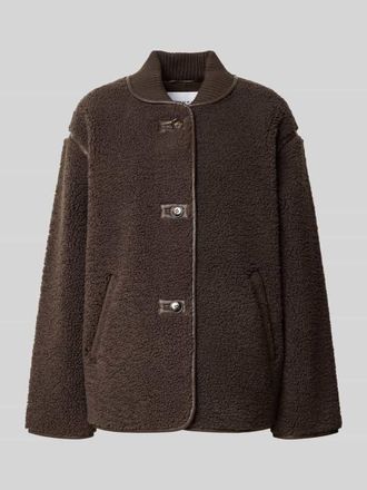 Comma Jacke aus Viskose-Mix mit Stehkragen und Knopfleiste