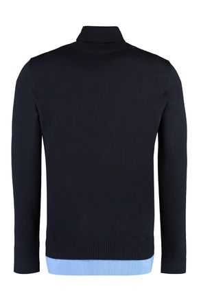 Off-white Mens Wool Turtleneck Sweater Blue Polyamide