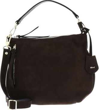 Abro Cuir sac à épaule sac daccessoires Leather Suede Tote Bag JUNA Dark Brown marron foncé