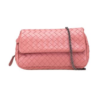 Bottega Veneta Sac bandouli&egrave;re en cuir tress&eacute; doccasion - Femme - Pre-owned - Rose - Taille: ONE Size