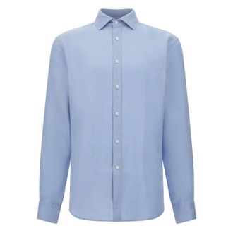 Boggi Milano Homme, Chemises, Bleu, Taille: S Chemise Regular Fit en Lin