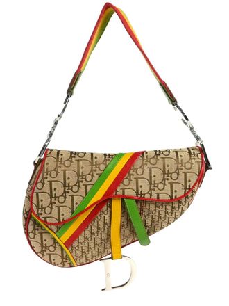 Dior sac porté épaule Rasta Trotter Saddle (2004) - Tons neutres