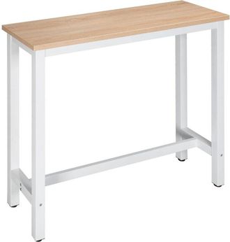 Woltu Woltu - Table de bar 120x40 cm - Structure acier - Plateau MDF noir - Hauteur 100 cm - Charge max 100 kg - Montage facile inclus