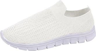 Generic Baskets Femme Chaussures de Sport Slip-on en Mesh Tricot&eacute;e Respirant L&eacute;g&egrave;res sans Lacets Chaussures de Course Semelle Souple Marche Fitness Sneakers C