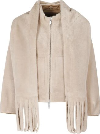 Urban Code Merino Stehkragen Bomberjacke - - Jackets - Damen - Beige - M
