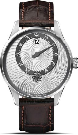 MeisterSinger Edition Panthero Jumping Hour Guillochage - Silber, Schweizer Automatikwerk Herrenuhr ED-PTJHG901