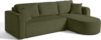 Best Mobilier Bestmobilier - Miro - canap&eacute; dangle r&eacute;versible - 4 places - convertible avec coffre - en velours textur&eacute;