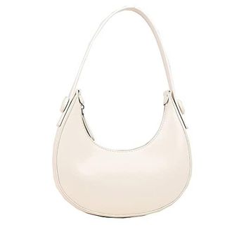 Generic Sacs &agrave; bandouli&egrave;re en cuir pour femme - Petit sac &agrave; main &eacute;l&eacute;gant sous les bras - Avec fermeture &eacute;clair, blanc, Small