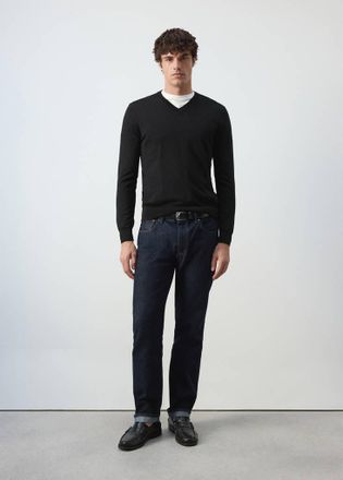 Mango Pull-over maille 100 % laine col montant noir - Homme - XXL - MANGO MAN