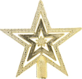 Amosfun Weihnachtsbaumspitze Stern Gold 3.9 Zoll Leichtgewicht Stern F&uuml;R Weihnachtsbaum Dekoration Handgefertigt Elegante Baumkrone Festliche Tannenbaumspitze