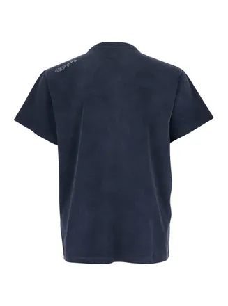 ERL Mens T-Shirt Front Print Blue Cotton T-Shirts And Polos